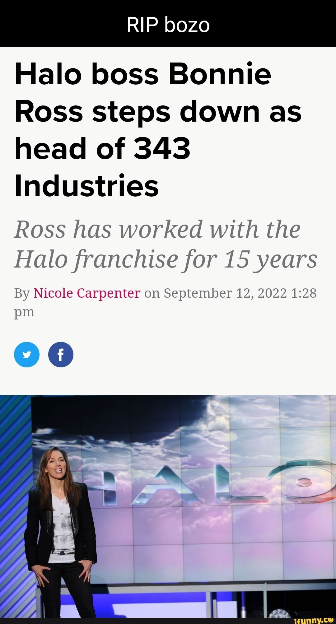 RIP bozo Halo boss Bonnie Ross steps down as head of 343 Industries ...