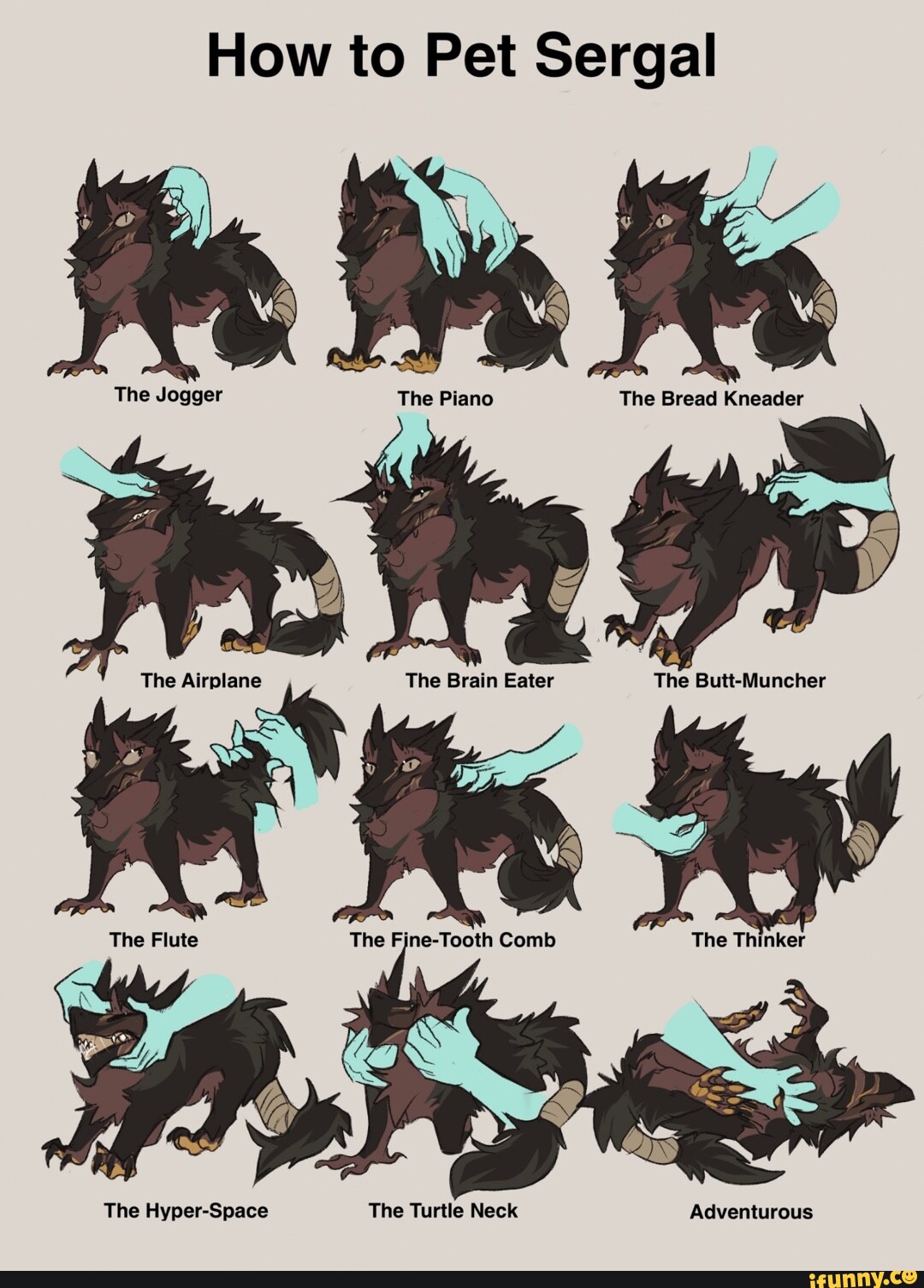 How to Pet Sergal Fie The Jogger The Piano The Bread Kneader The ...