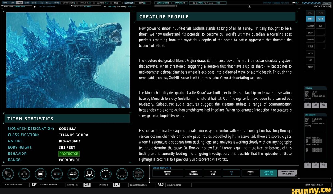 TITAN STATISTICS MONARCH DESIGNATION: CLASSIFICATION: NATURE BODY HEIGHT: BEHAVIOR: RANGE: of ...