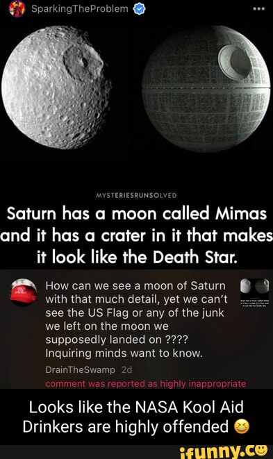 SparkingTheProblem @ Saturn has a moon called Mimas and it has a crater ...