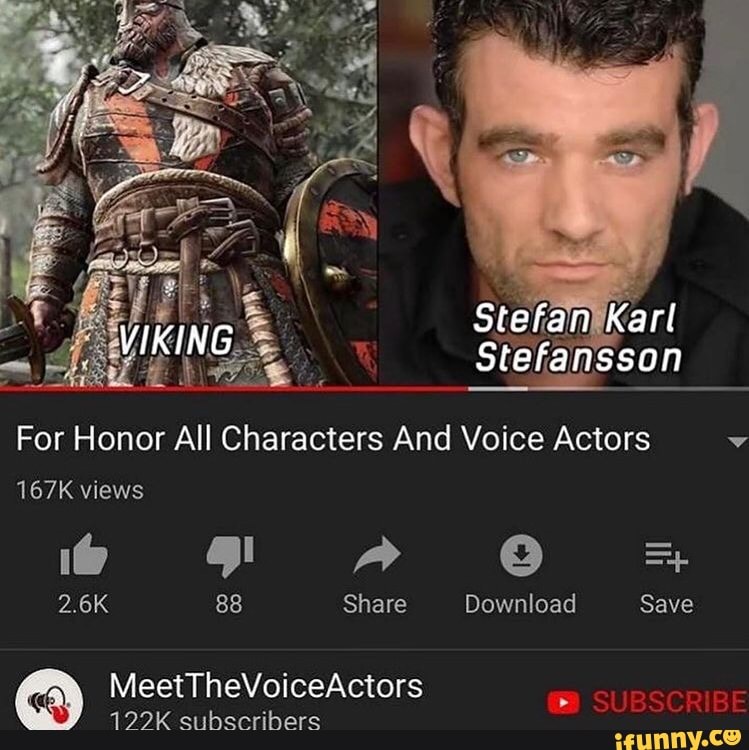 Stefan Karl For Honor All Characters And Voice Actors 167k Views 2 6k