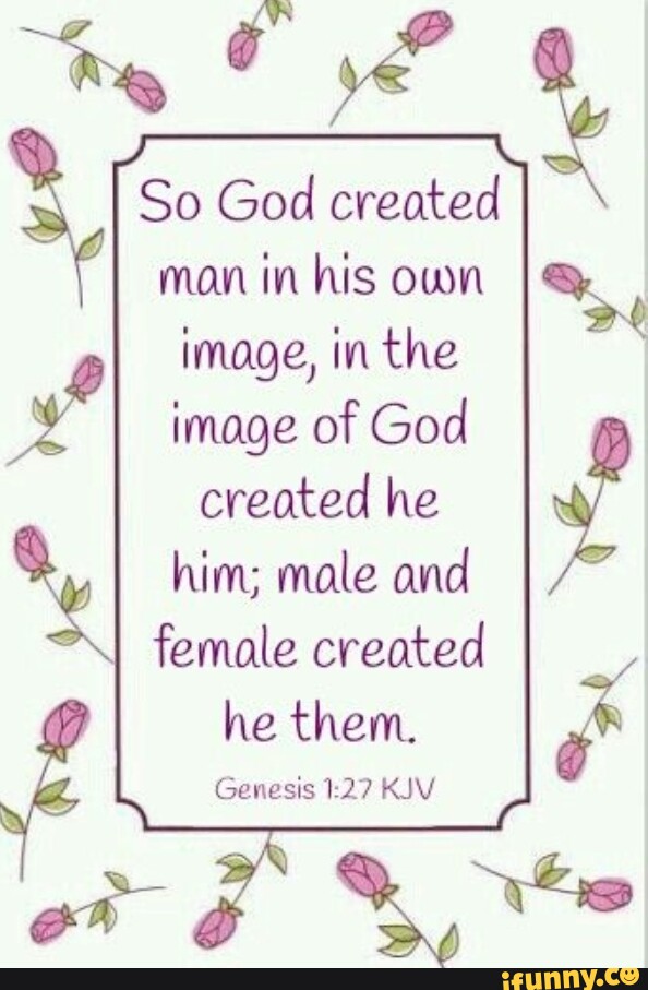 So God created man in his own image, in the image of God I created he ...