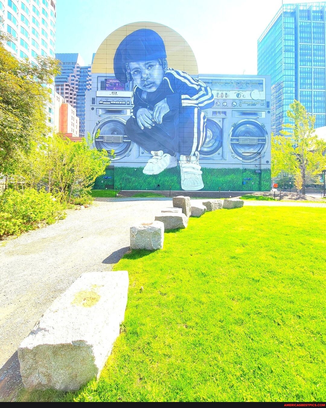 Roxbury-native Rob “ProBlak” Gibbs was commissioned to paint a 70 x 76 ...