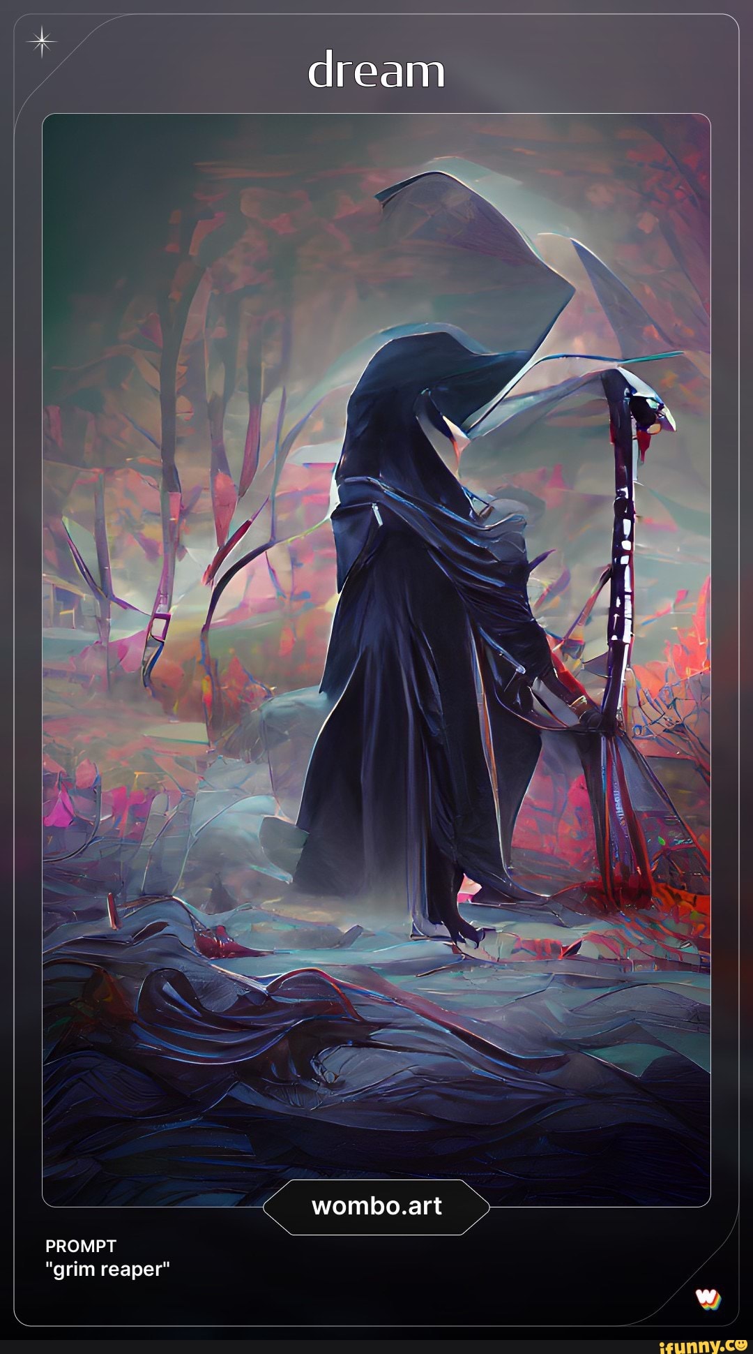 PROMPT "grim reaper" dream wombo.art - iFunny