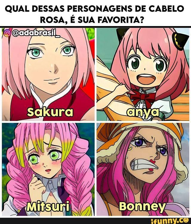 QUAL DESSAS PERSONAGENS DE CABELO ROSA, É SUA FAVORITA? - iFunny Brazil