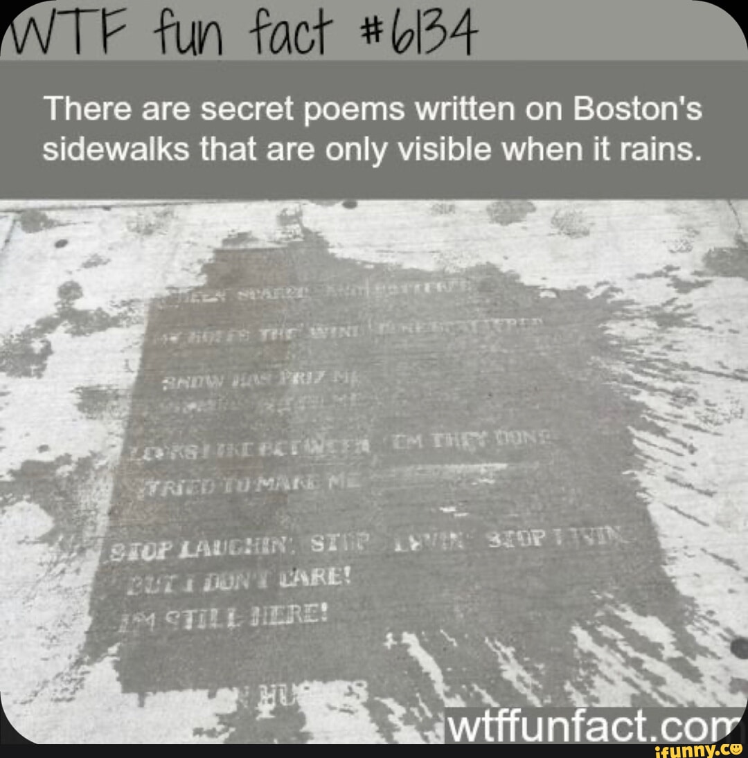 ANTE fun There are secret poems written on Boston's sidewalks that are ...