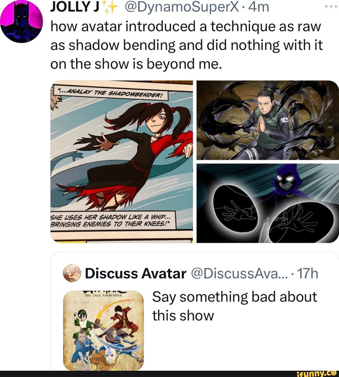 JOLLY @DynamoSuperxX: 4inn how avatar introduced a technique as raw as ...