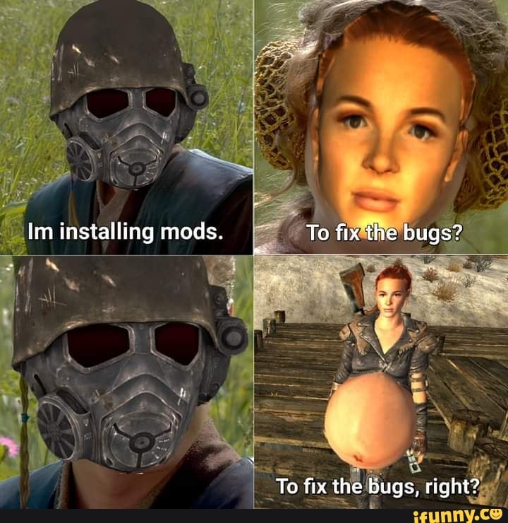 Im installing mods. To fix the bugs? To fix the bugs, right? - iFunny