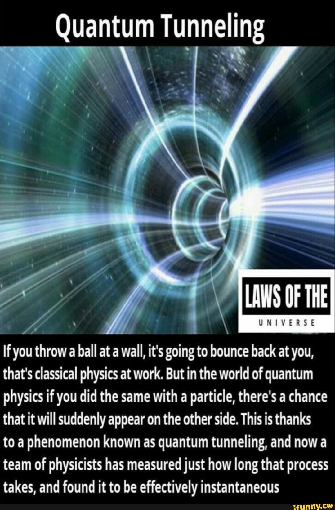 Quantum Tunneling LAWS OF THE UNIVERSE If you throw a ball at a wall ...
