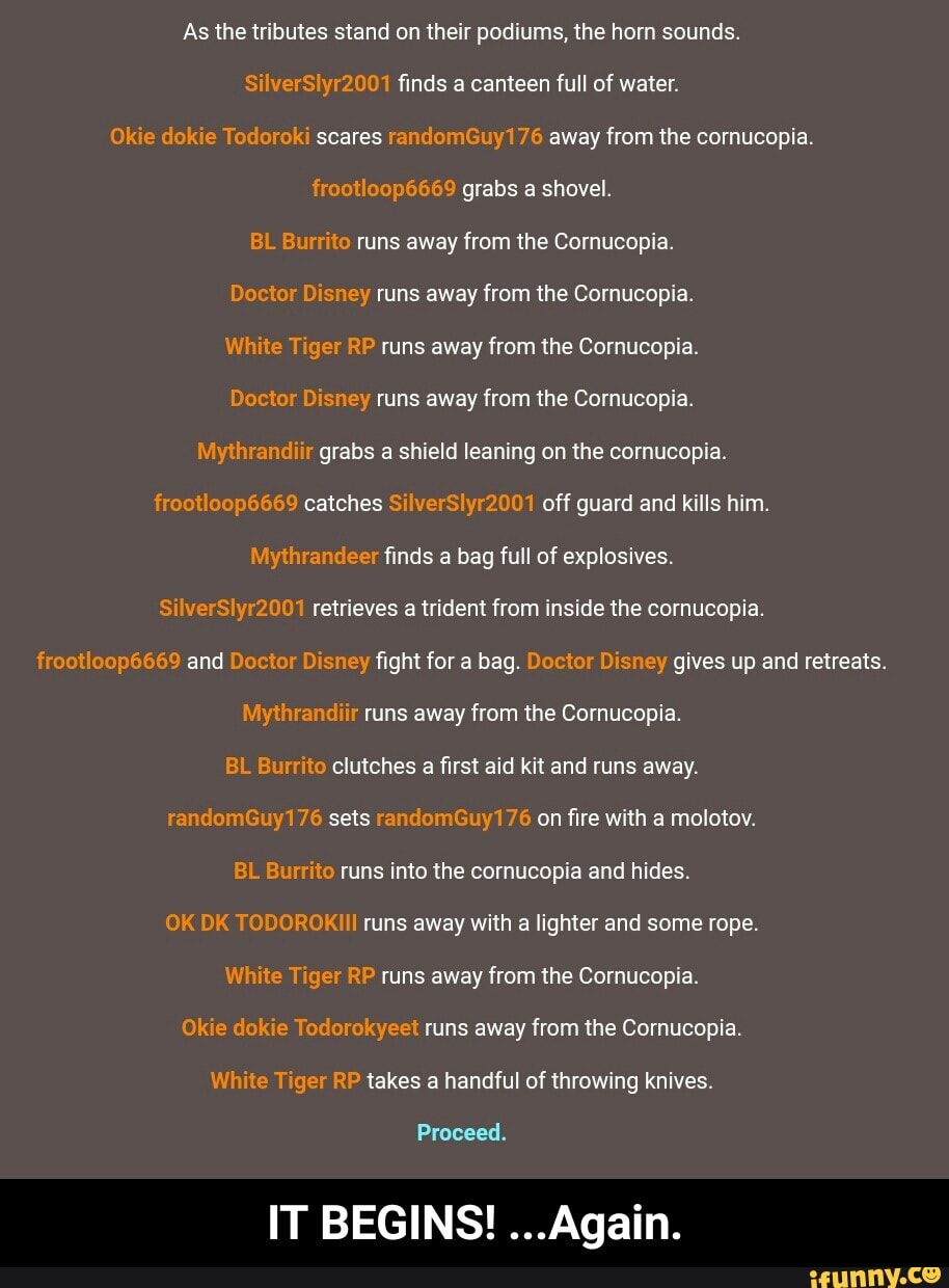 As the tributes stand on their podiums, the horn sounds. SilverSIyr2001 ...