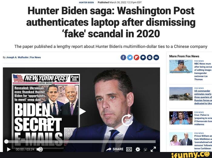 Hunter Biden saga: Washington Post authenticates laptop after ...
