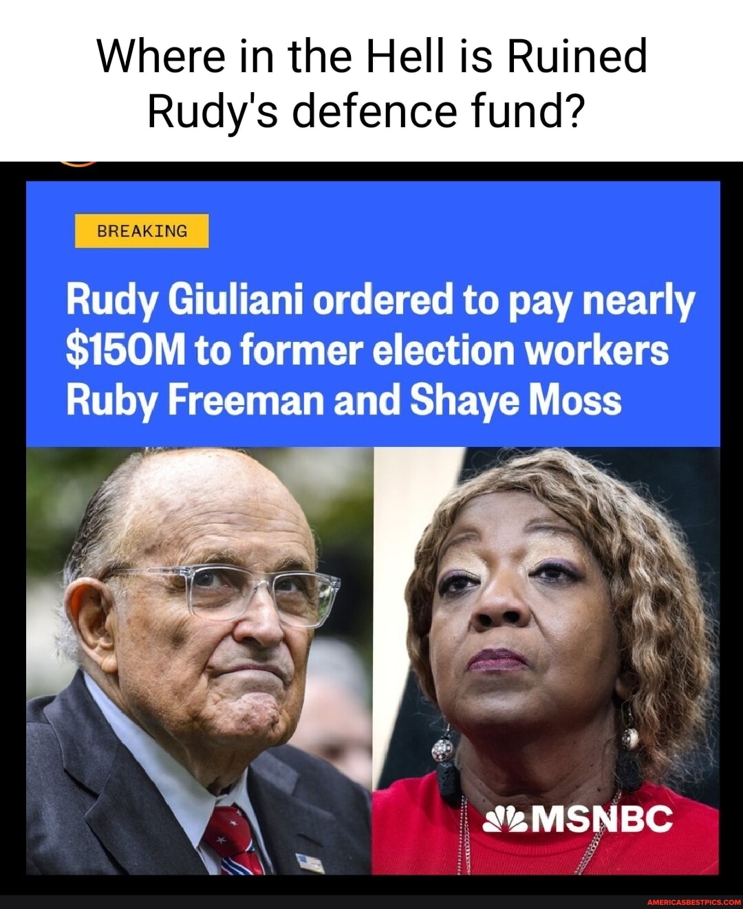 Where in the Hell is Ruined Ru Rudy's defence fund? BREAKING Rudy ...