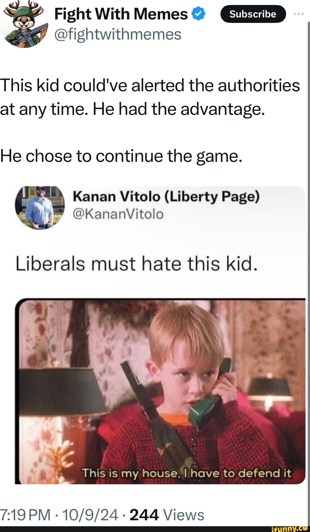 @fightwithmemes Fight With Memes This kid could've alerted the ...