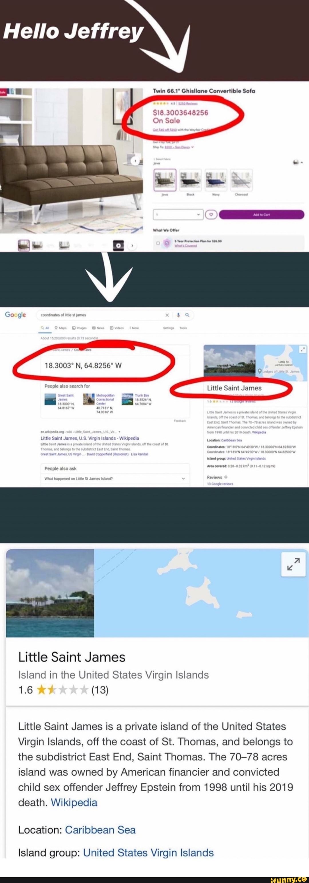 Hello Jeffrey Twin 66.1" Ghisllane Convertible Sofa $18.3003648256 On ...