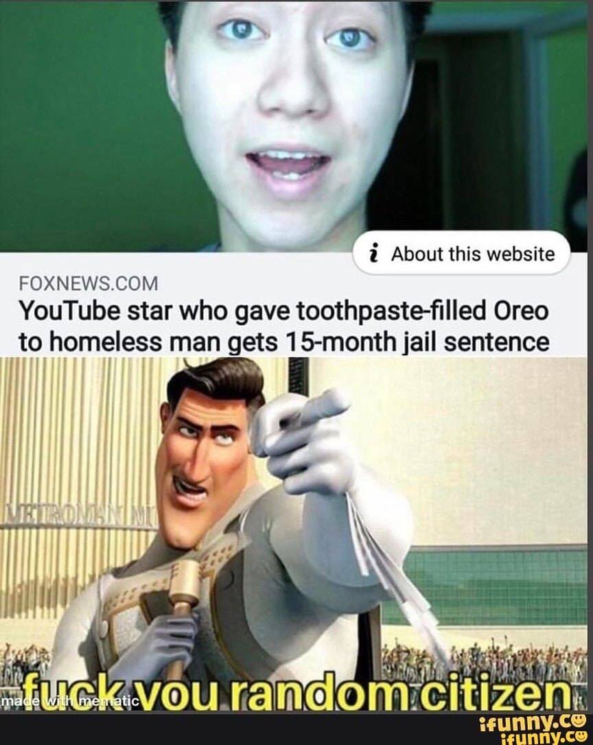 About this website YouTube star who gave toothpaste-filled Oreo to ...