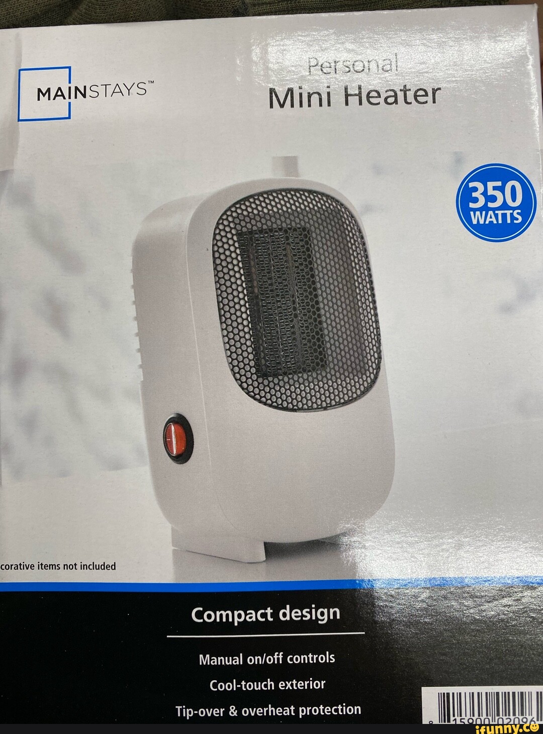 MAIN Mini Heater corative items not included Compact design Manual ...