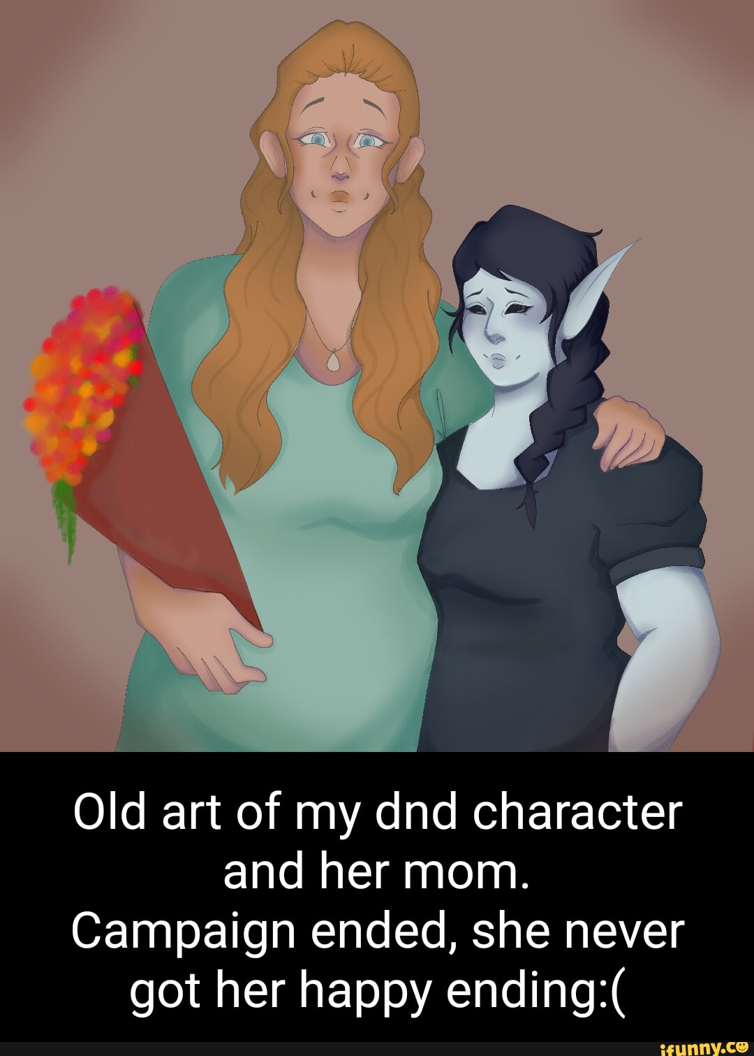 Old art of my dnd character and her mom. Campaign ended, she never got ...