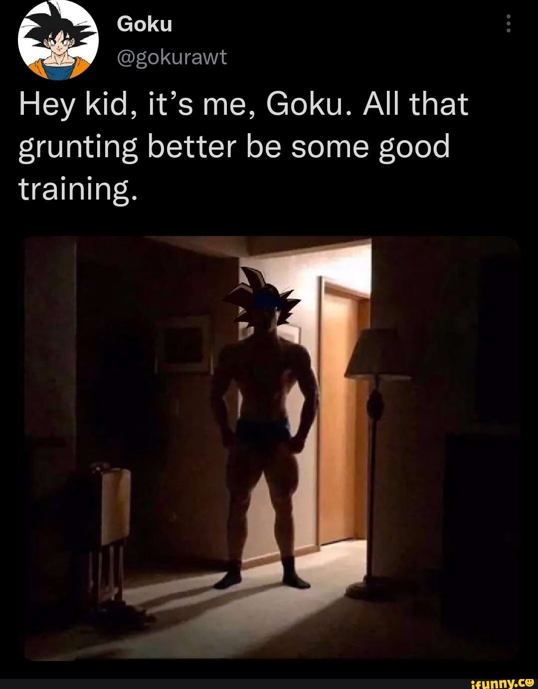 Goku @gokurawt Hey kid, it's me, Goku. All that grunting better be some ...