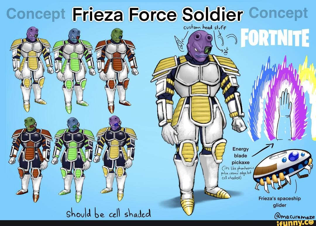 Concept Frieza Force Soldier Concept custom head Energy blade pickaxe ...