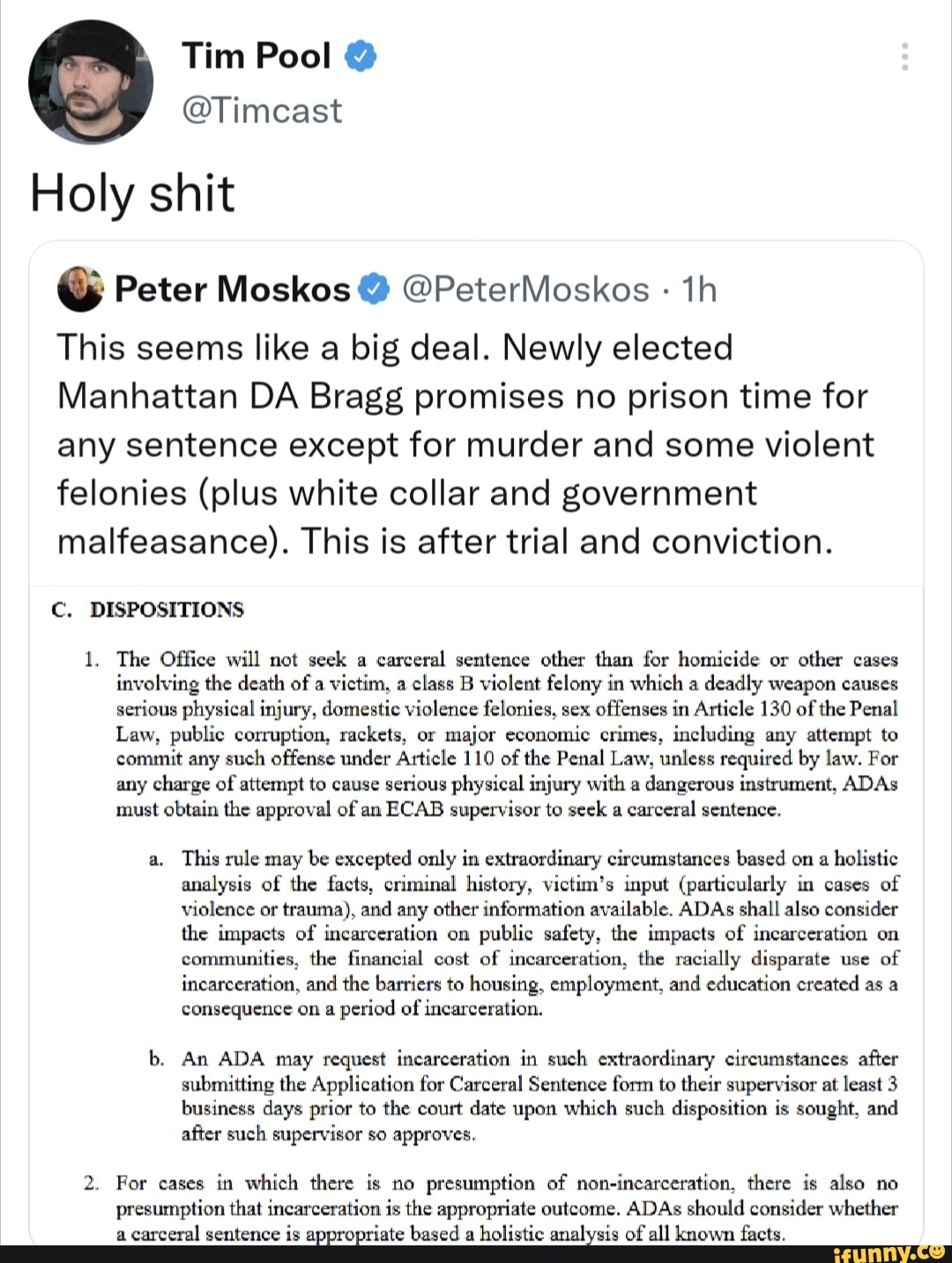 Tim Pool @Timcast Holy shit @ Peter Moskos @PeterMoskos th This seems ...