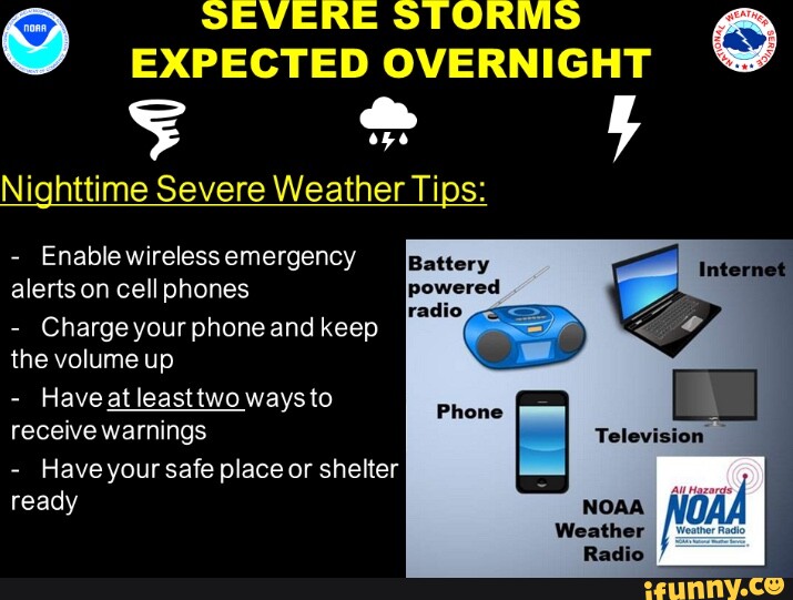 SEVERE STORMS EXPECTED OVERNIGHT Nighttime Severe Weather Tips ...