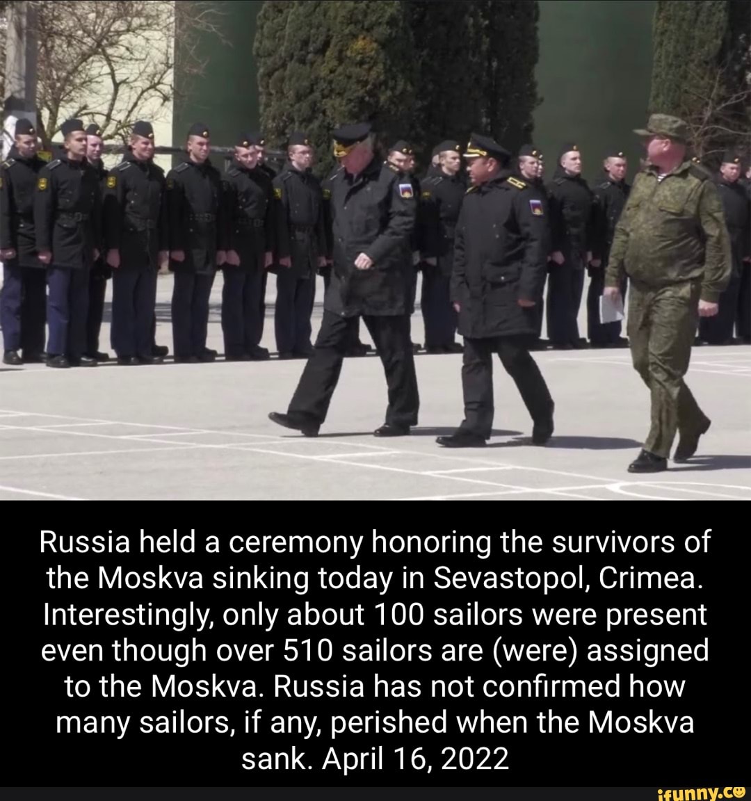 Russia held a ceremony honoring the survivors of the Moskva sinking ...