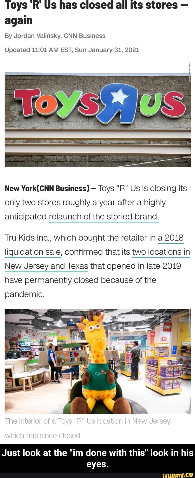 Toys Us has closed all its stores - again By Jordan Valinsky, CNN ...