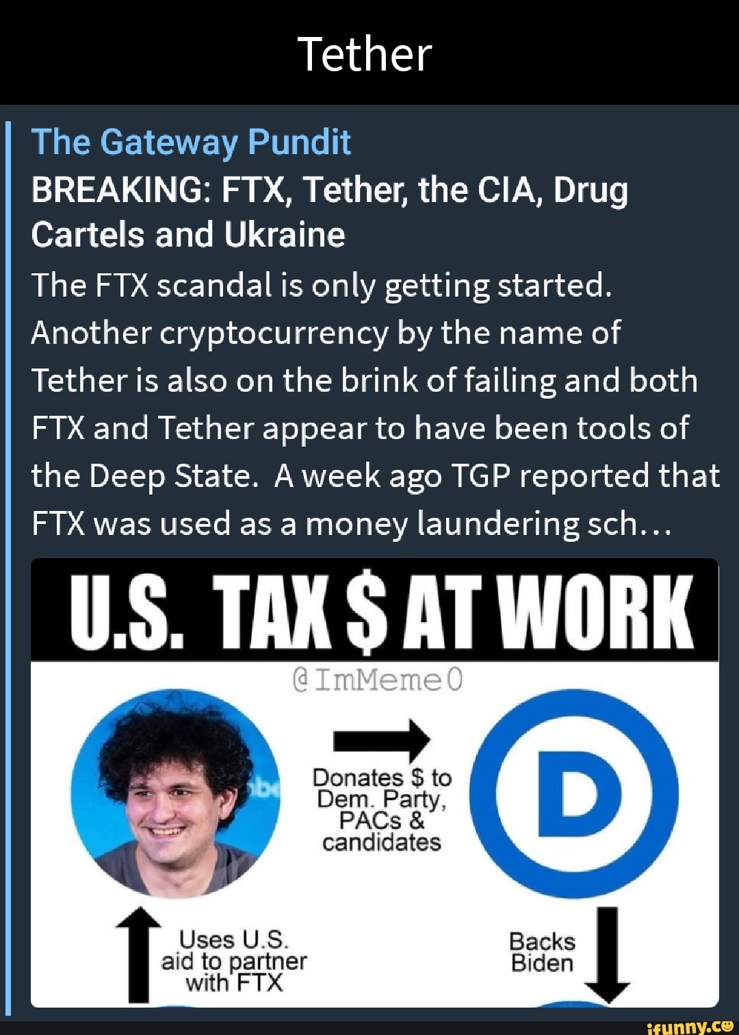 Tether The Gateway Pundit BREAKING: FTX, Tether, the CIA, Drug Cartels ...