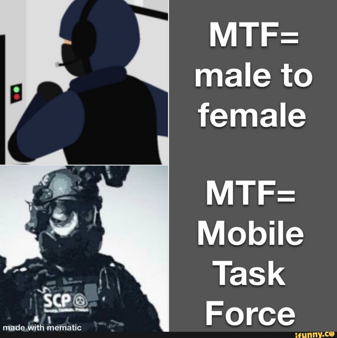 MTF= male to female MTF= Mobile Task Force - iFunny