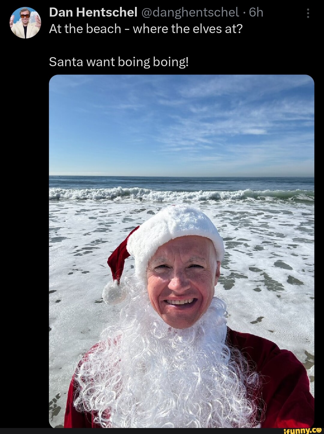 Dan Hentschel @danghentschel At the beach - where the elves at? Santa ...