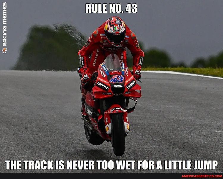 RULE NO. 43 RAcING QRACING memes memes Memes MEMES THE TRACH IC NEVER ...