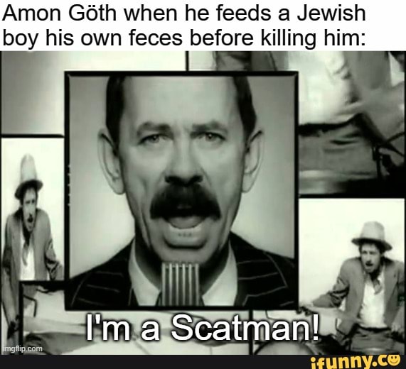 Amon Goth when he feeds a Jewish boy his own feces before killing him ...