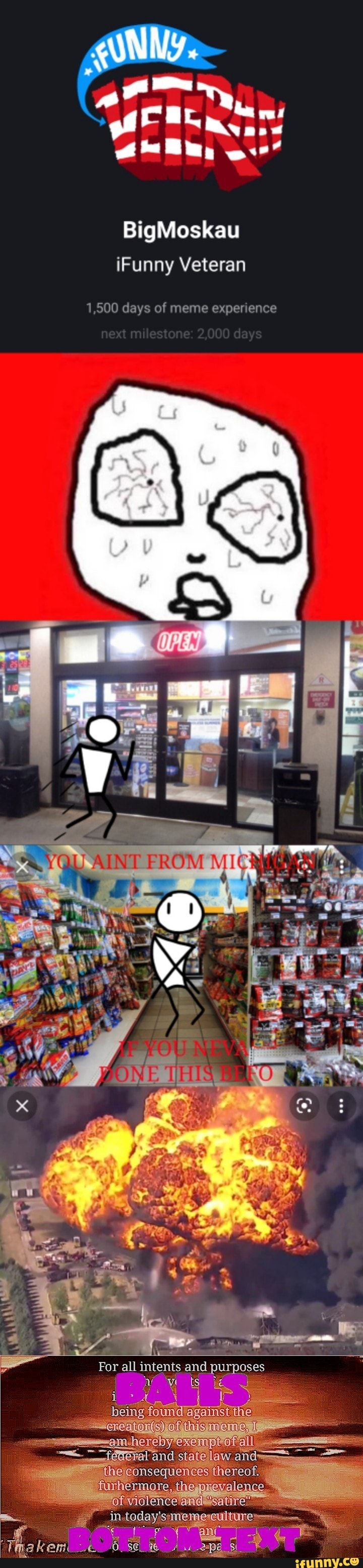 NY. BigMoskau iFunny Veteran 1,500 days of meme experience vy = For all ...