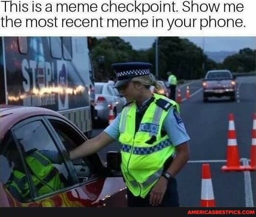 This is meme checkpoint. Show me the most recent meme in your phone ...