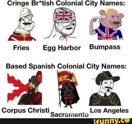 Cringe Br*tish Colonial City Names: Fries EggHarbor Bumpass Based ...