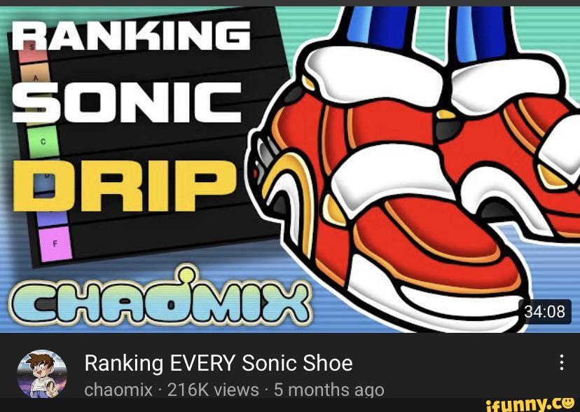 Ranking EVERY Sonic Shoe i 216K views - 5 months ago chaomix - iFunny