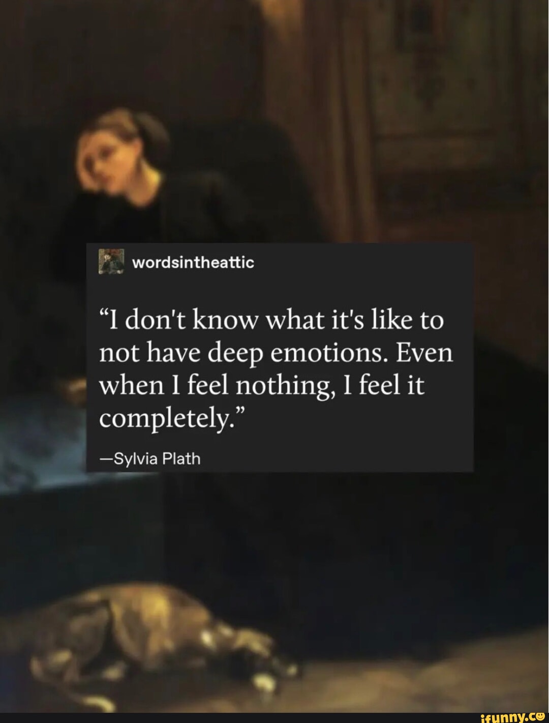 Wordsintheattic don't know what it's like to not have deep emotions ...