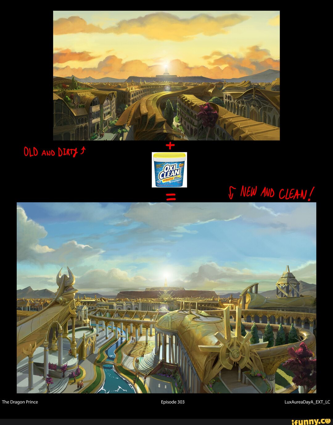 Lux Aurea the stronghold of the Sunfire elves from the show "The Dragon Prince" - et . awe we ...