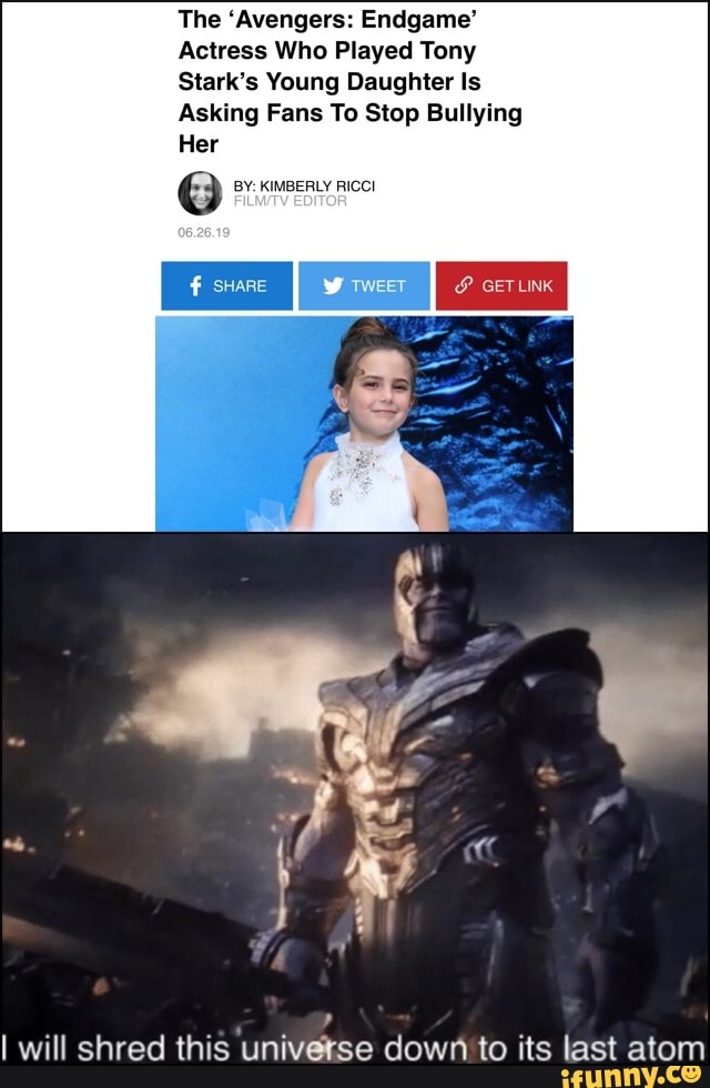 Actress Who Played Tony Stark’s Young Daughter Is Asking Fans To Stop ...