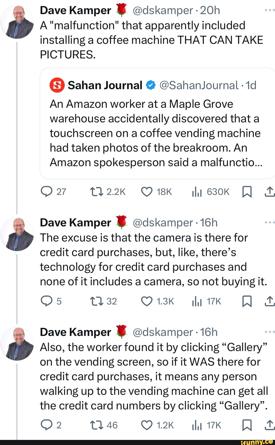 Dave Kamper @dskamper - "malfunction" that apparently included ...