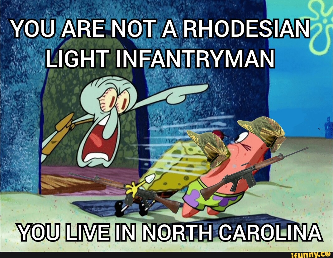 YOU ARE NOT A RHODESIAN LIGHT INFANTRYMAN YOU LIVE IN NORTH CAROLINA ...