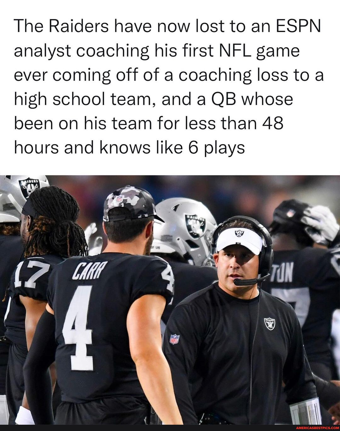 Raiders are now 0-4 when leading by double digits at the half this ...