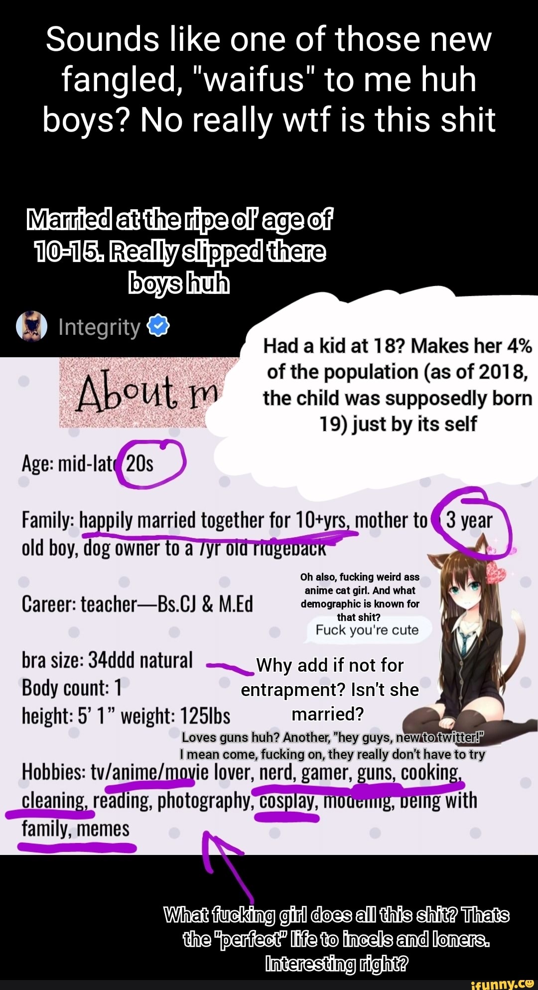 Sounds Like One Of Those New Fangled waifus To Me Huh Boys No 