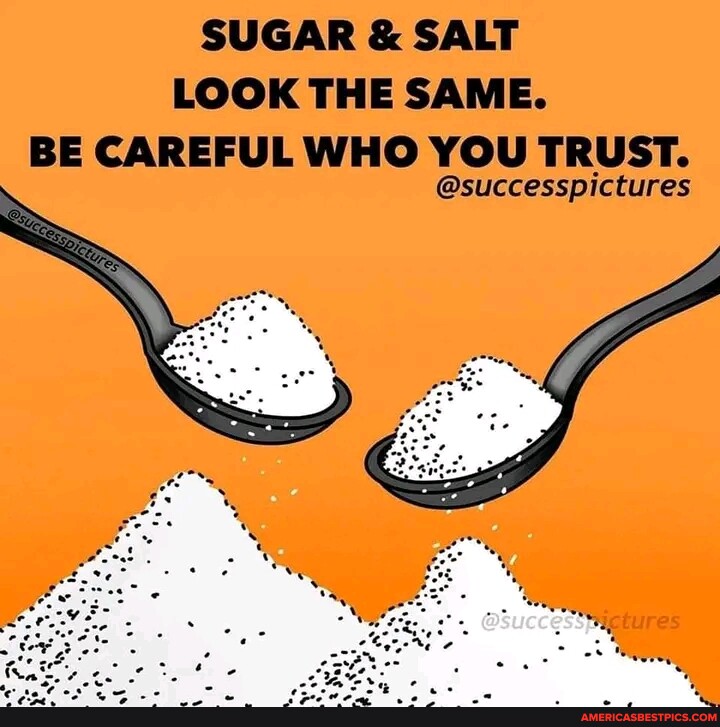 SUGAR & SALT LOOK THE SAME. BE CAREFUL WHO YOU TRUST. @successpictures ...