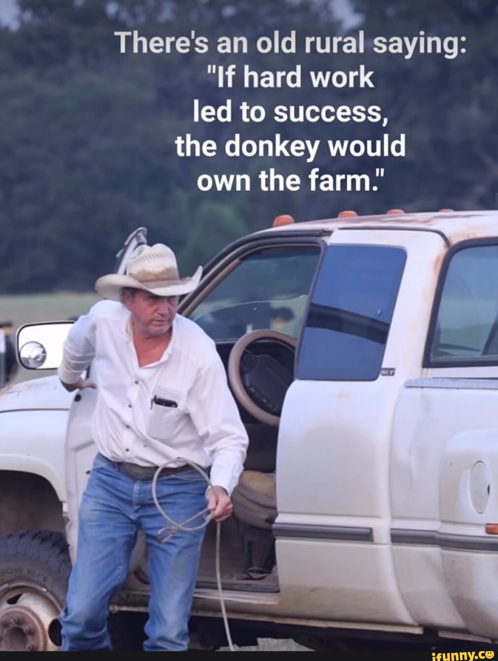 There's an old rural saying: "If hard work led to success, the donkey ...