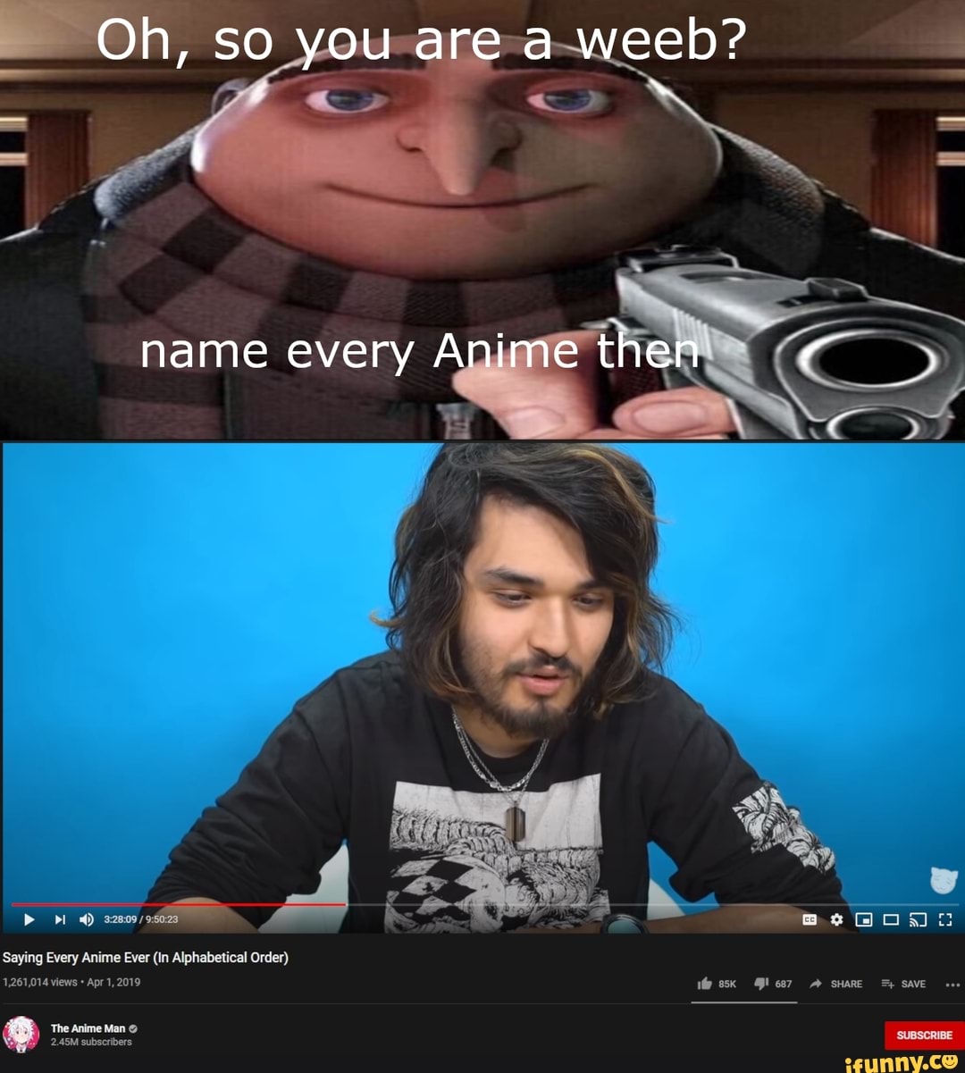 Oh, so you are weeb? name every Saying Every Anime Ever (In ...