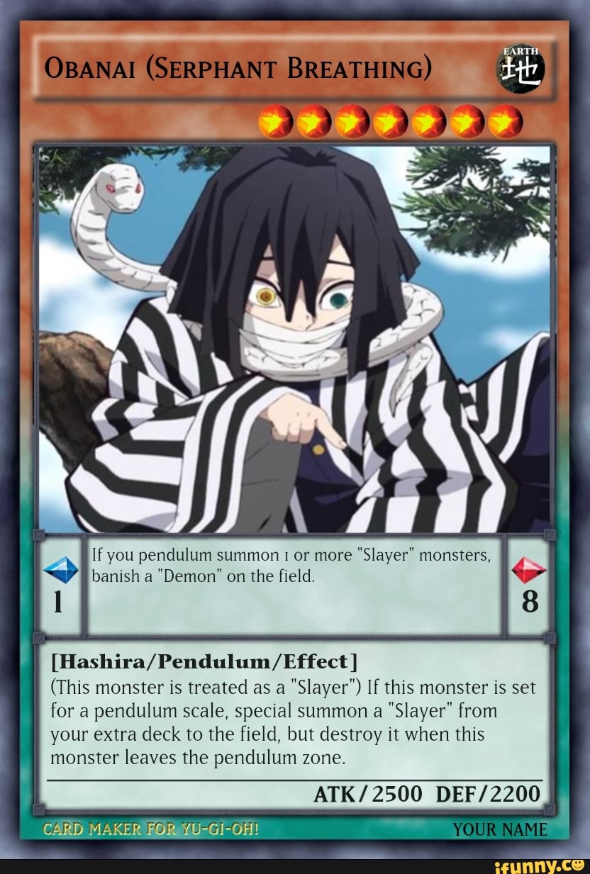 (SERPHANT BREATHING) If you pendulum summon or more "Slayer" monsters ...