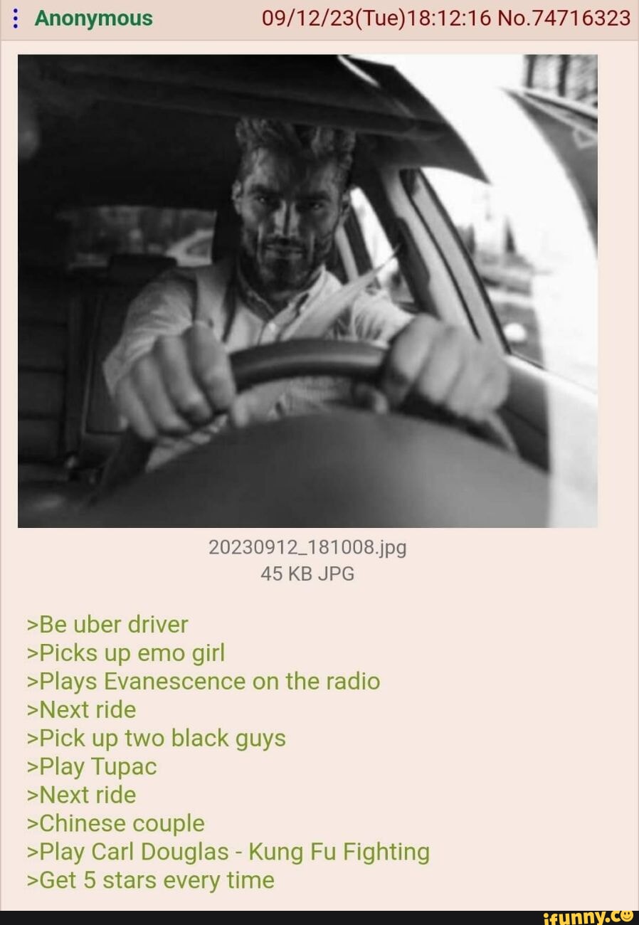 : Anonymous No. 74716323 20230912_181008.jpg 45 KB JPG >Be uber driver ...