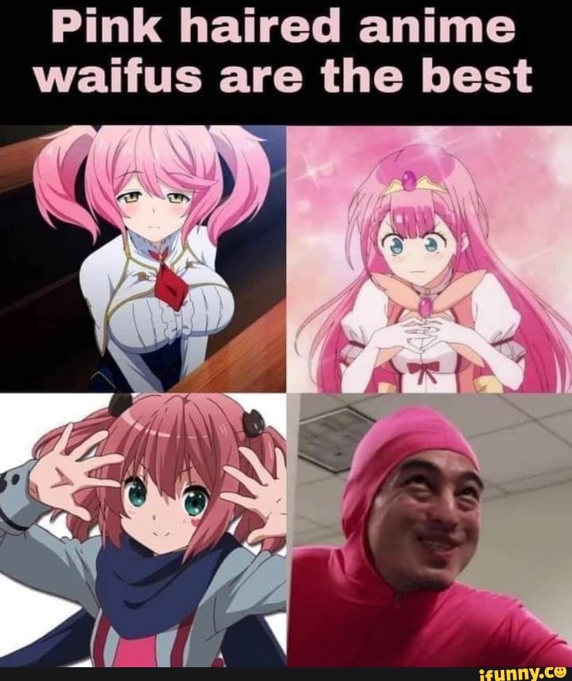 Pink haired anime waifus are the best - iFunny
