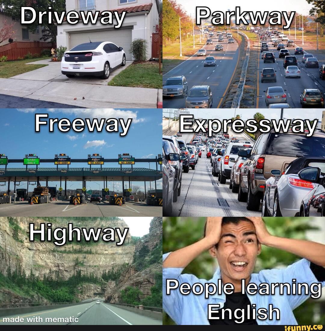Driveway Freeway "Expressway Highway People learning English made with ...